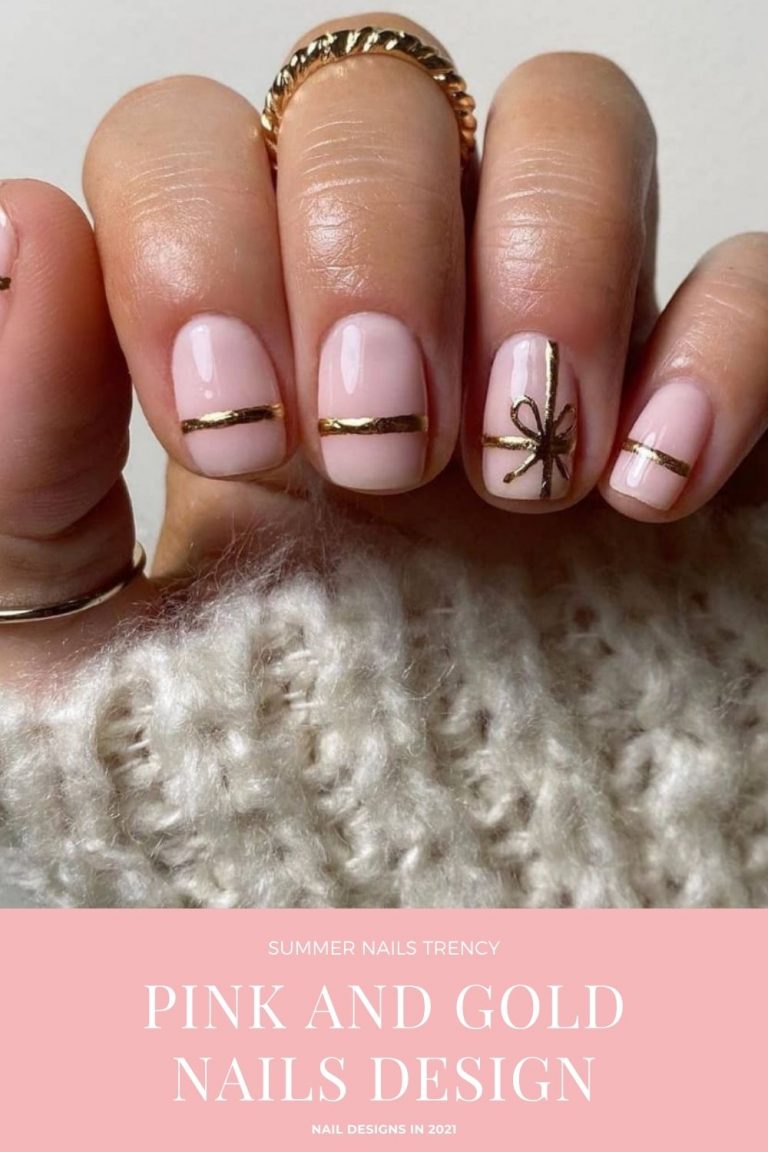 Stunning pink and gold nails to try this Summer 2021!