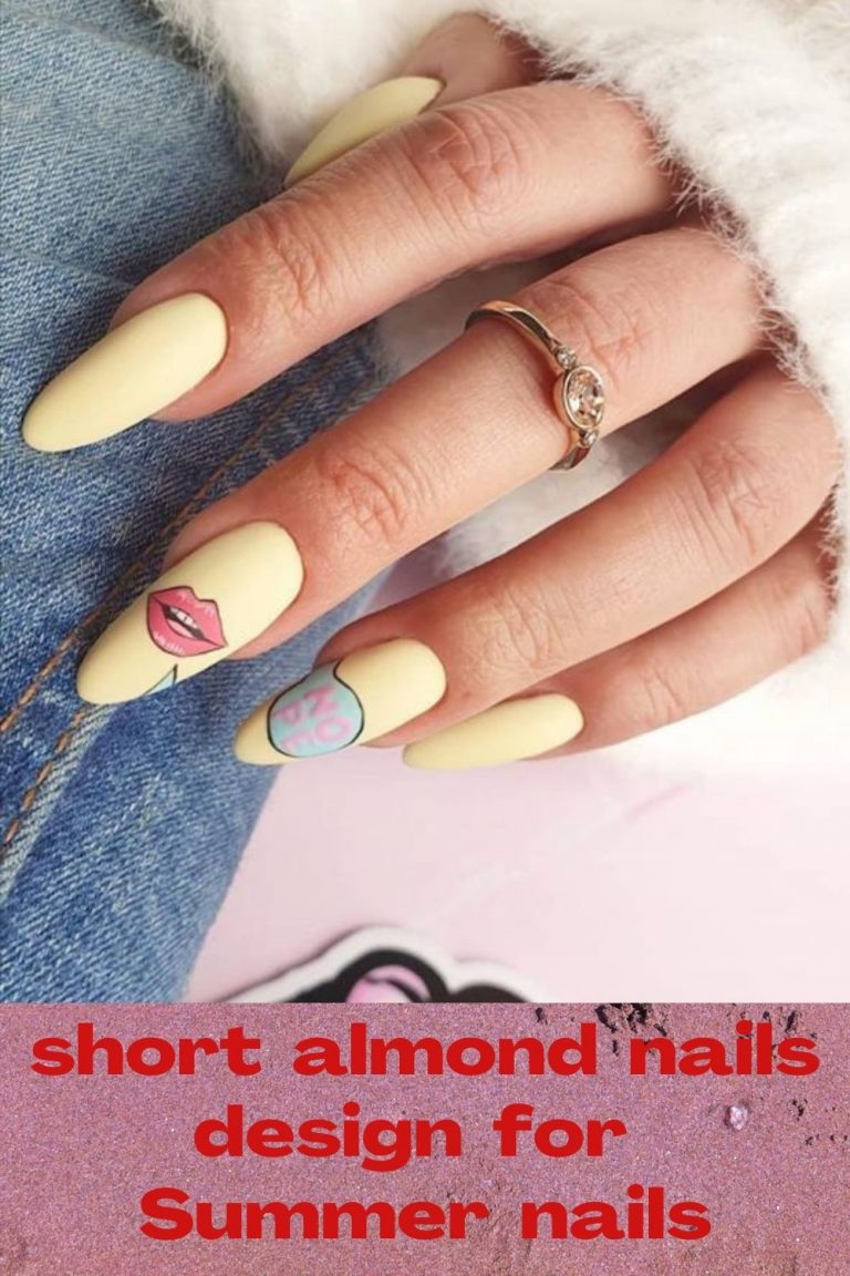 Short almond-shaped nail designs for Summer acrylic nail shape 2021!