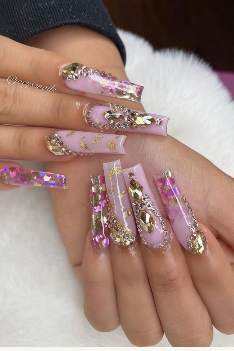 42 Acrylic Glitter coffin nails designs for Summer 2021!