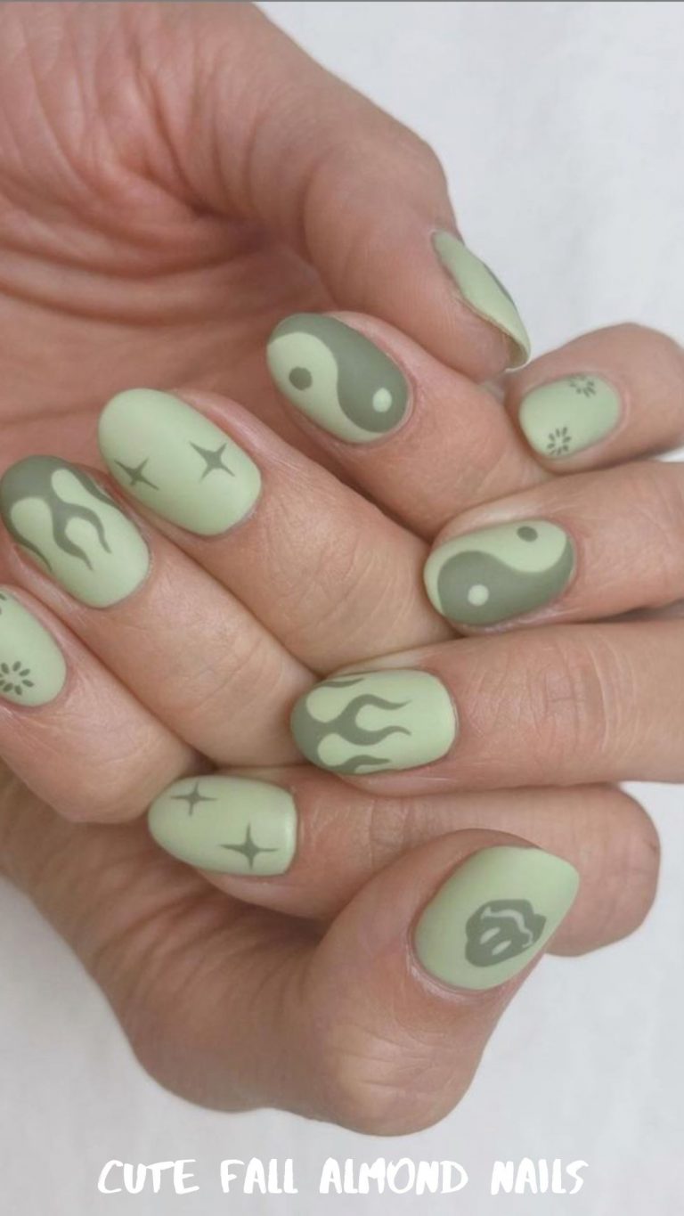 38 Best Short almond nail designs and Fall nail colors 2021 to try ...