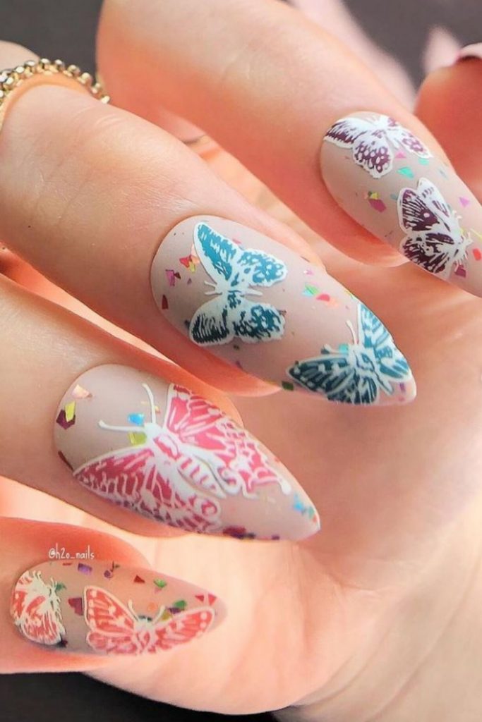 Butterfly nails | best acrylic nails art design for 2021