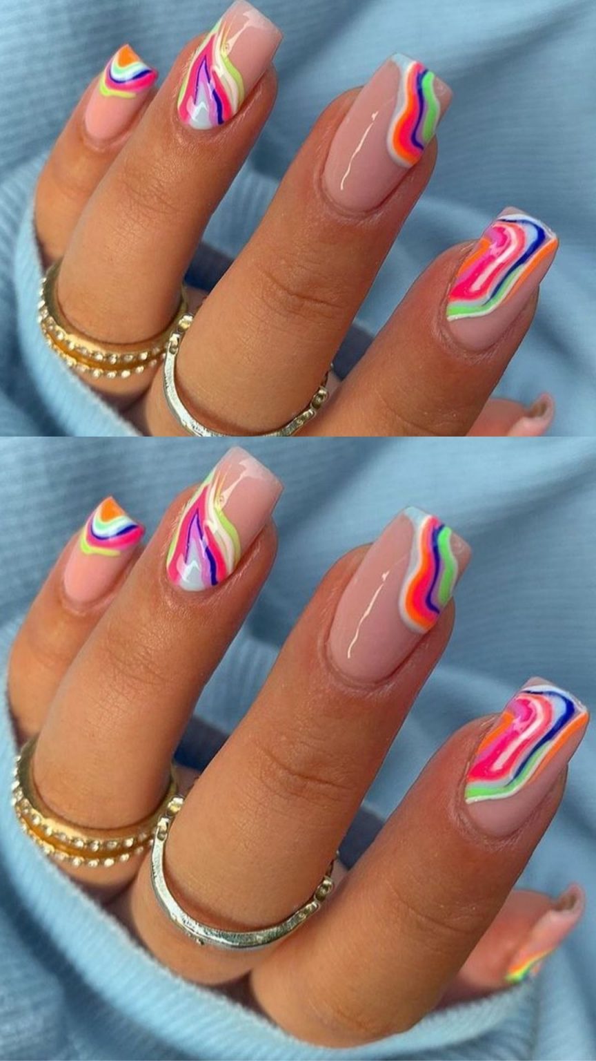 Short square acrylic nails design to rock your Fall days 2021