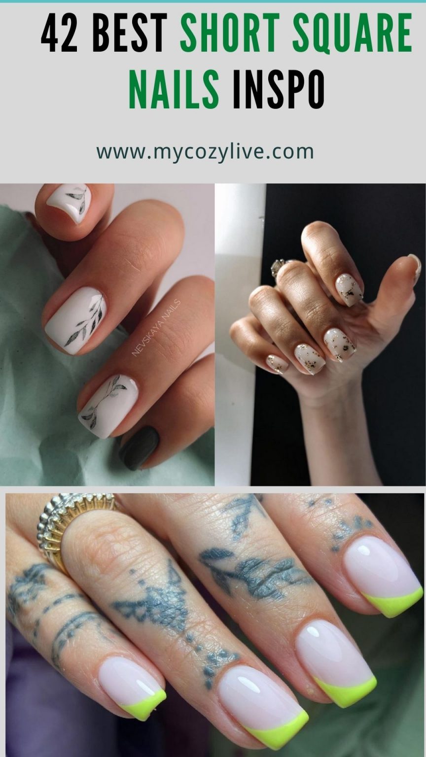 Short square acrylic nails design to rock your Fall days 2021