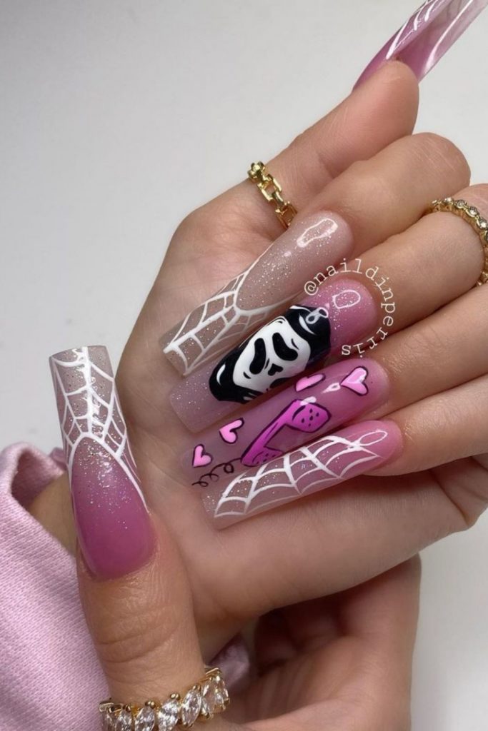 33 Spooky Scream nails design for Halloween nails 2021 - Mycozylive.com