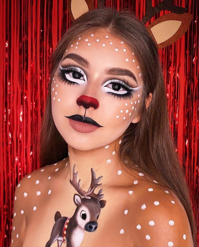 23 Creative Holiday & Christmas makeup looks ideas 2021