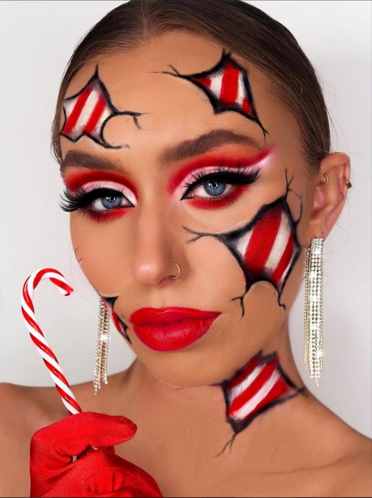 23 Creative Holiday & Christmas makeup looks ideas 2021