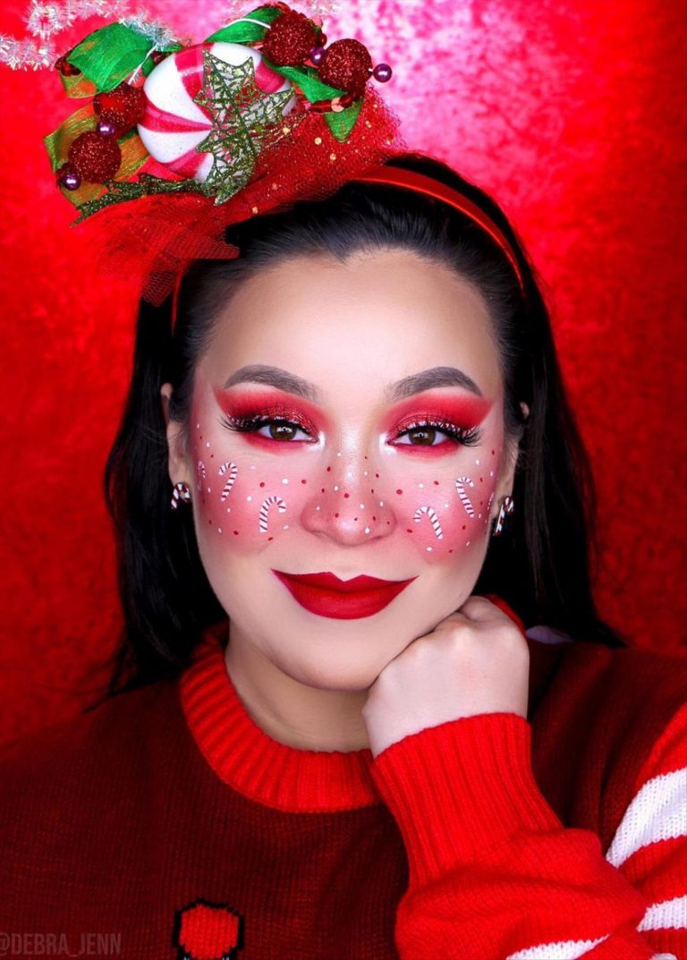 35 Easy Christmas Makeup Ideas for Holiday Season - Mycozylive.com
