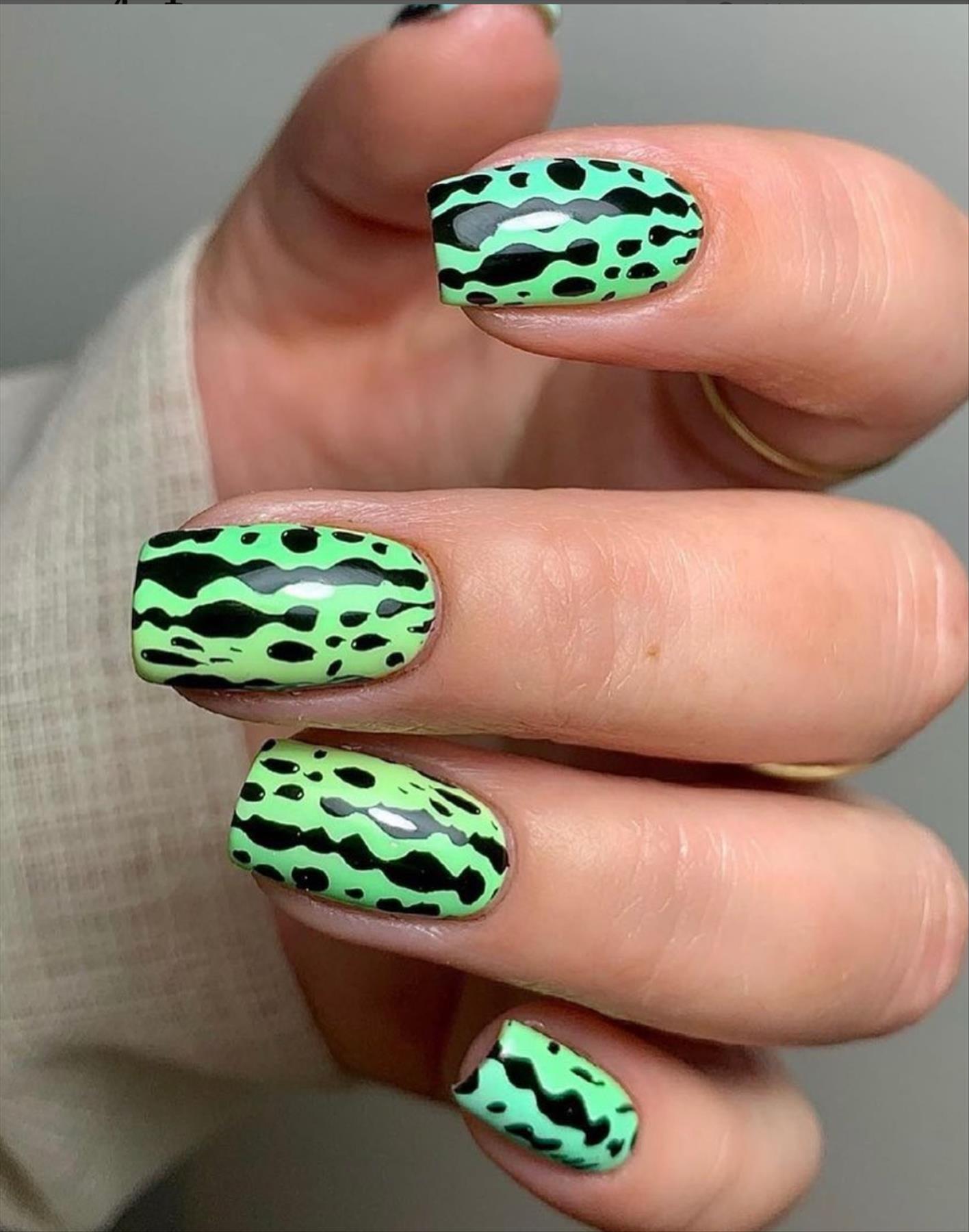 44 Best Green Nails Design To Get This Summer - Mycozylive.com