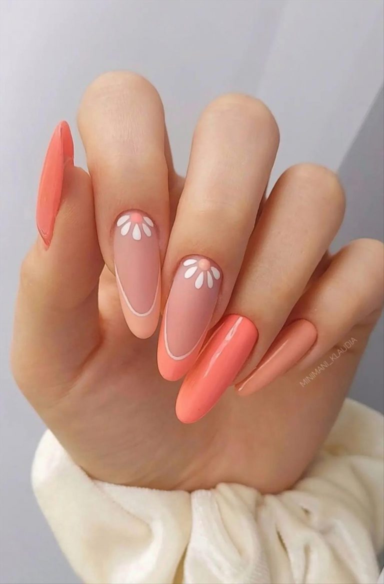 21 Beautiful coral nail designs to wear this Summer - Mycozylive.com