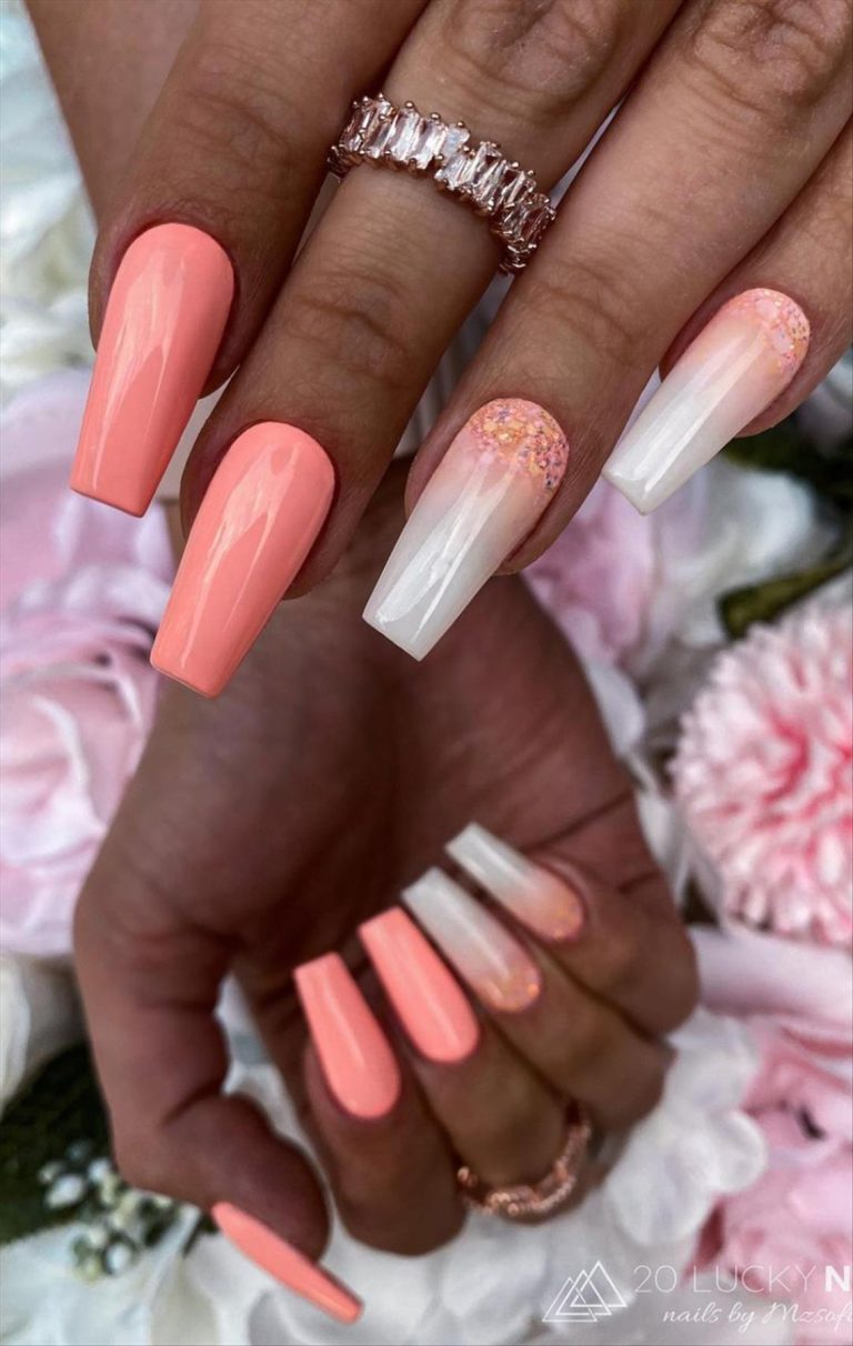 21 Beautiful coral nail designs to wear this Summer - Mycozylive.com