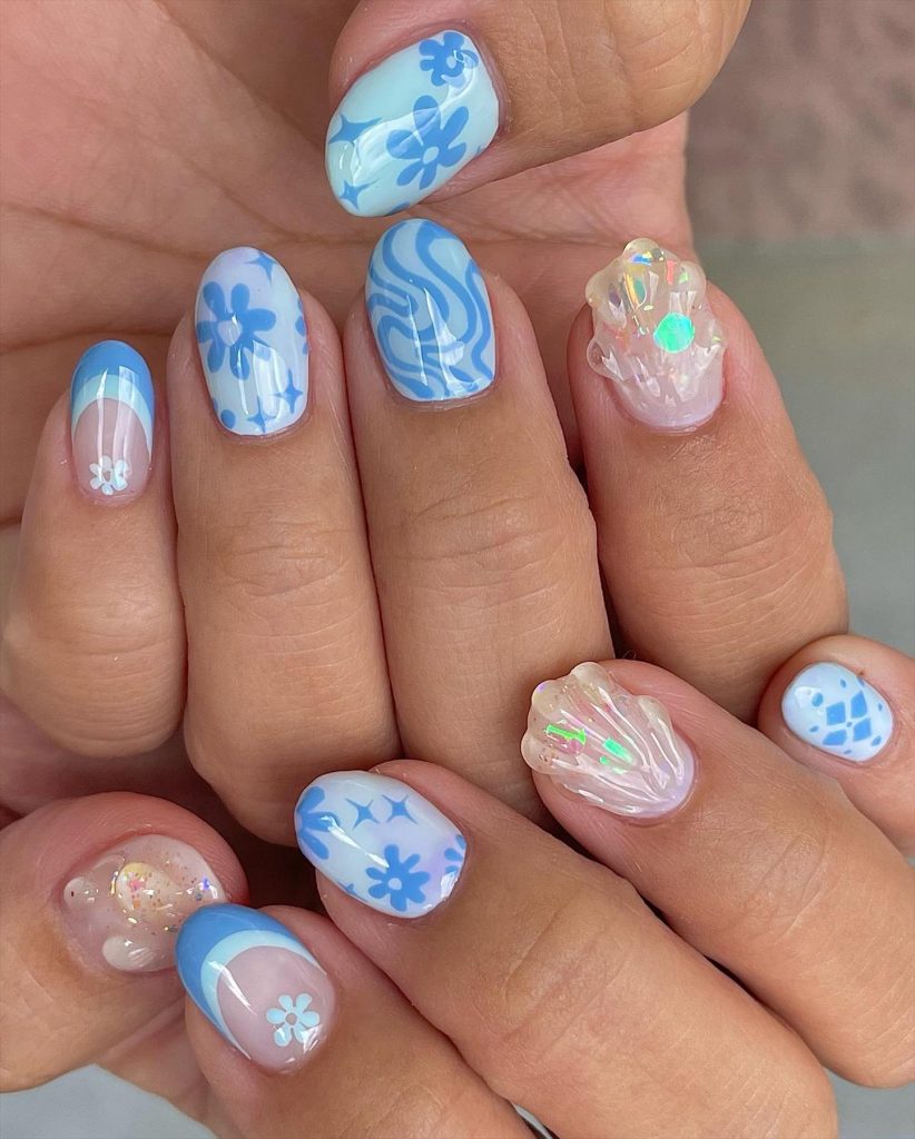 30+ Adorable Short Blue Nails Ideas for Cooler Vibes in 2022!