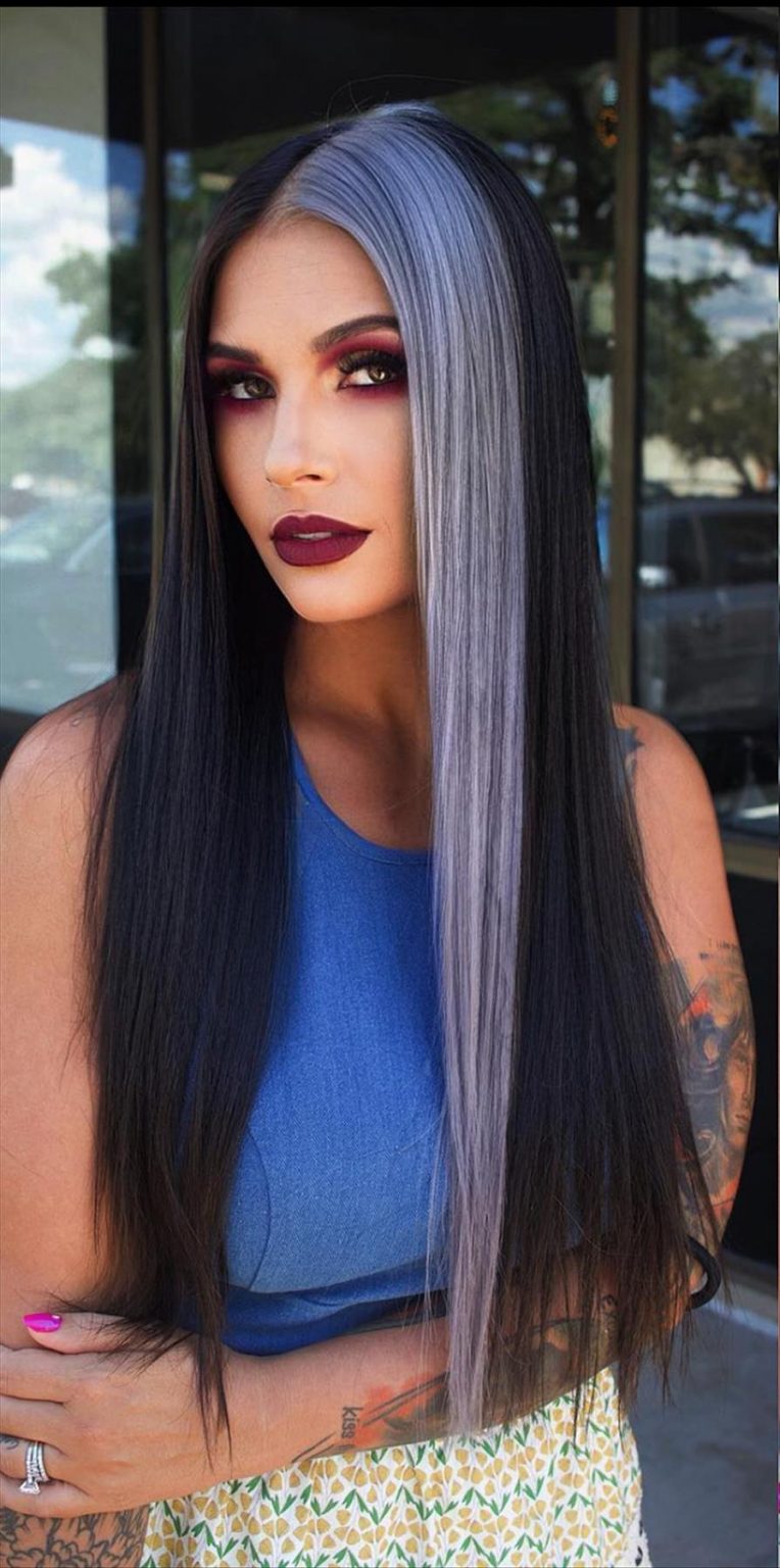 34 Cool two-tone hair color for brunette to try now - Mycozylive.com
