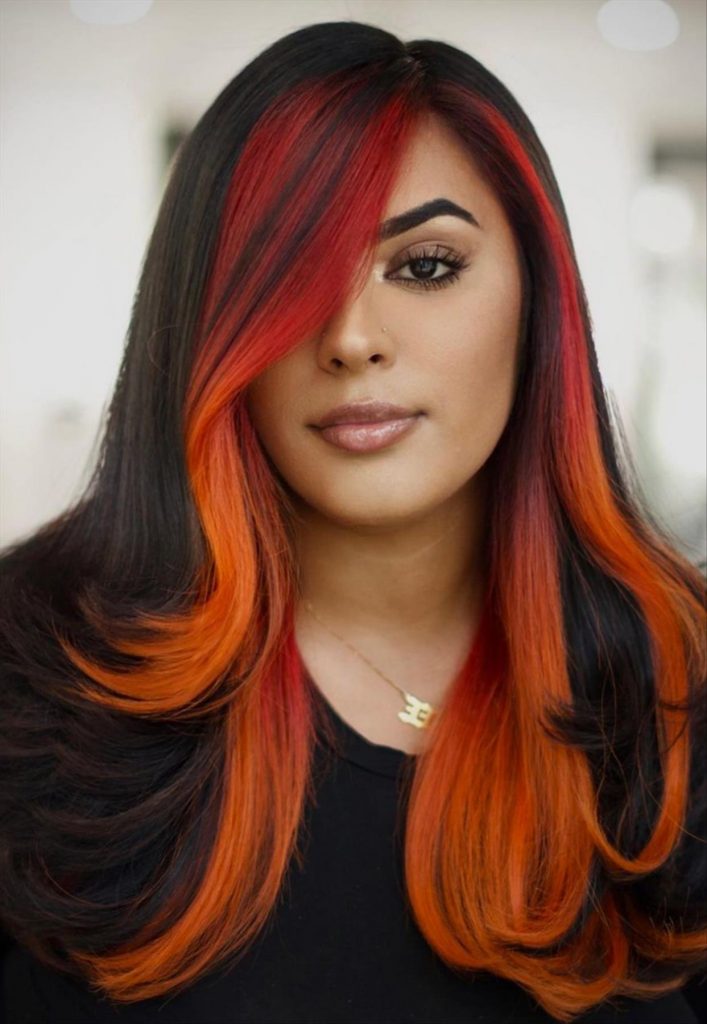 40 Stylish two-tone hair color for Winter hair color ideas - Mycozylive.com