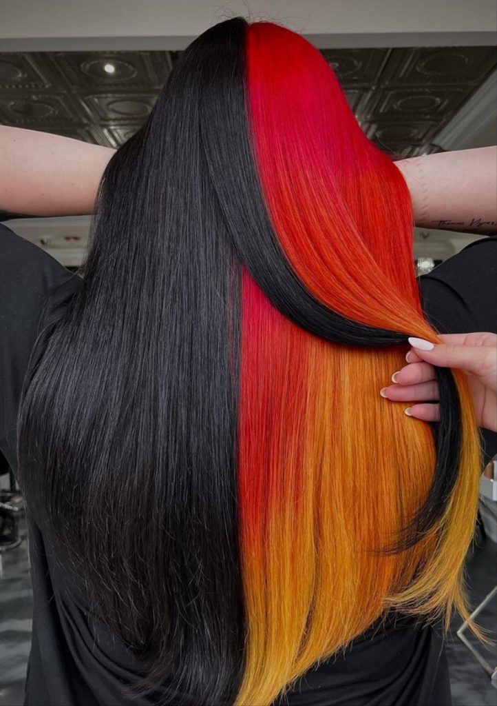 40 Stylish two-tone hair color for Winter hair color ideas - Mycozylive.com