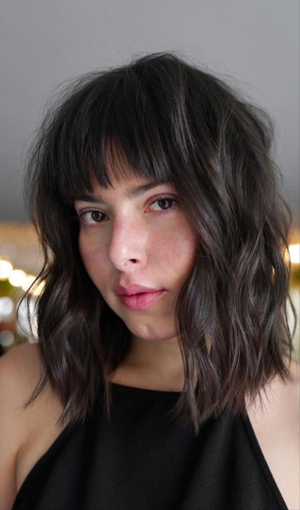 40 Cool Medium Length Haircuts With Bangs To Try Now