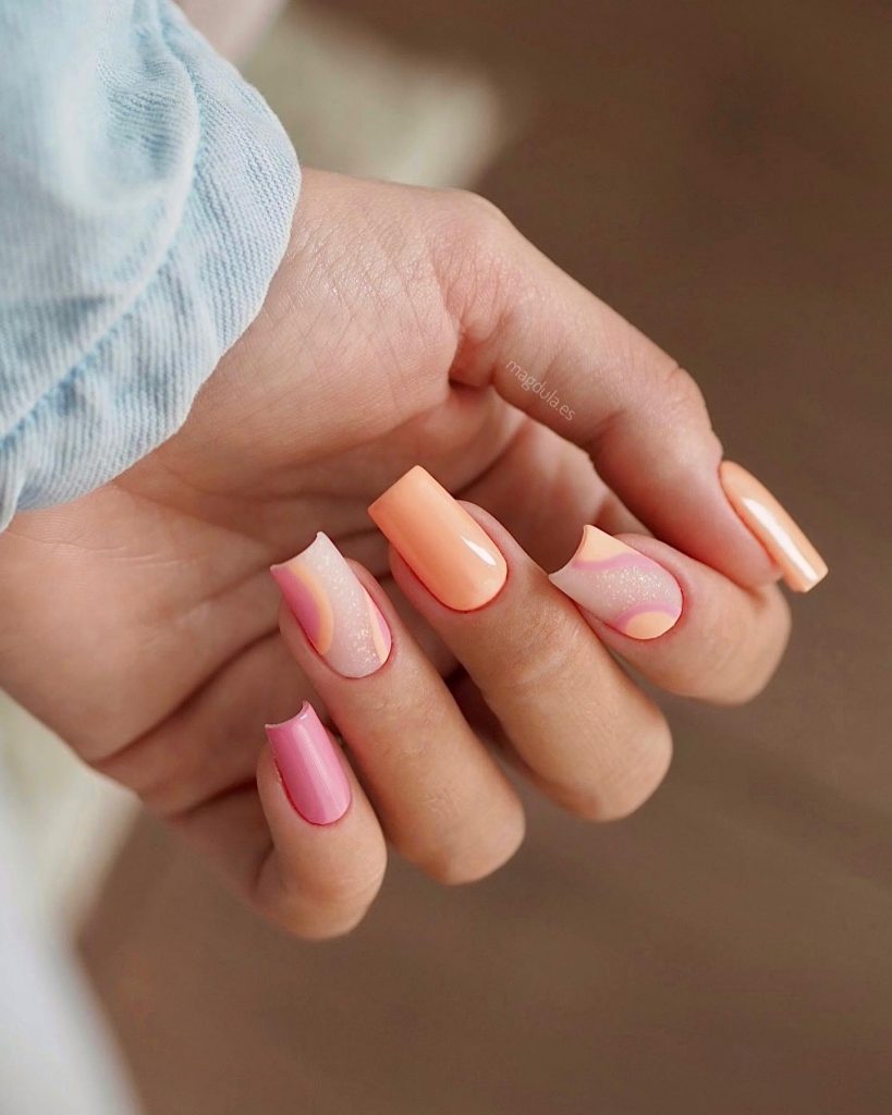 40+ Beautiful short square acrylic nails for Summer - Mycozylive.com