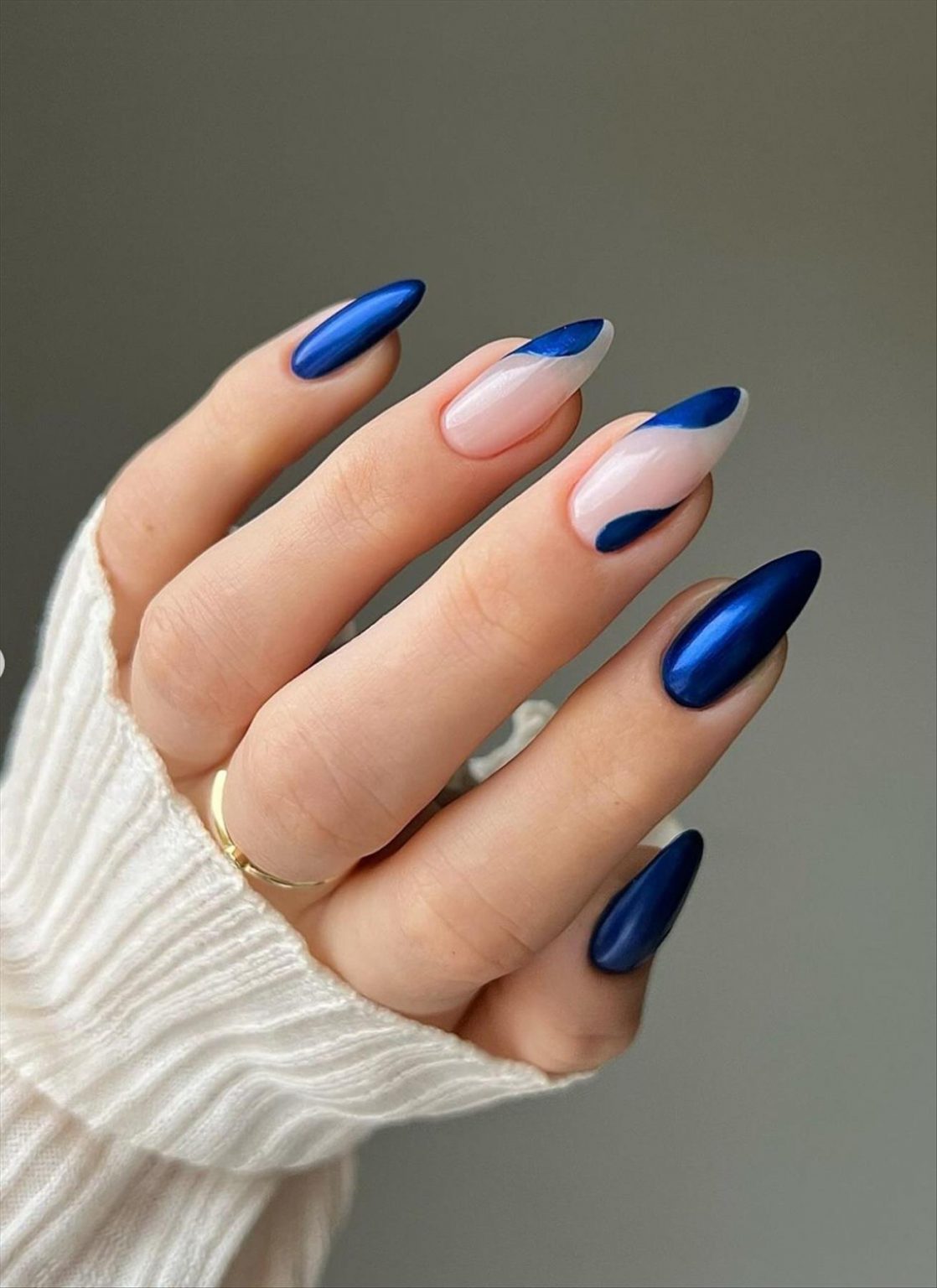 21 Beautiful blue nail designs art you'll love - Mycozylive.com