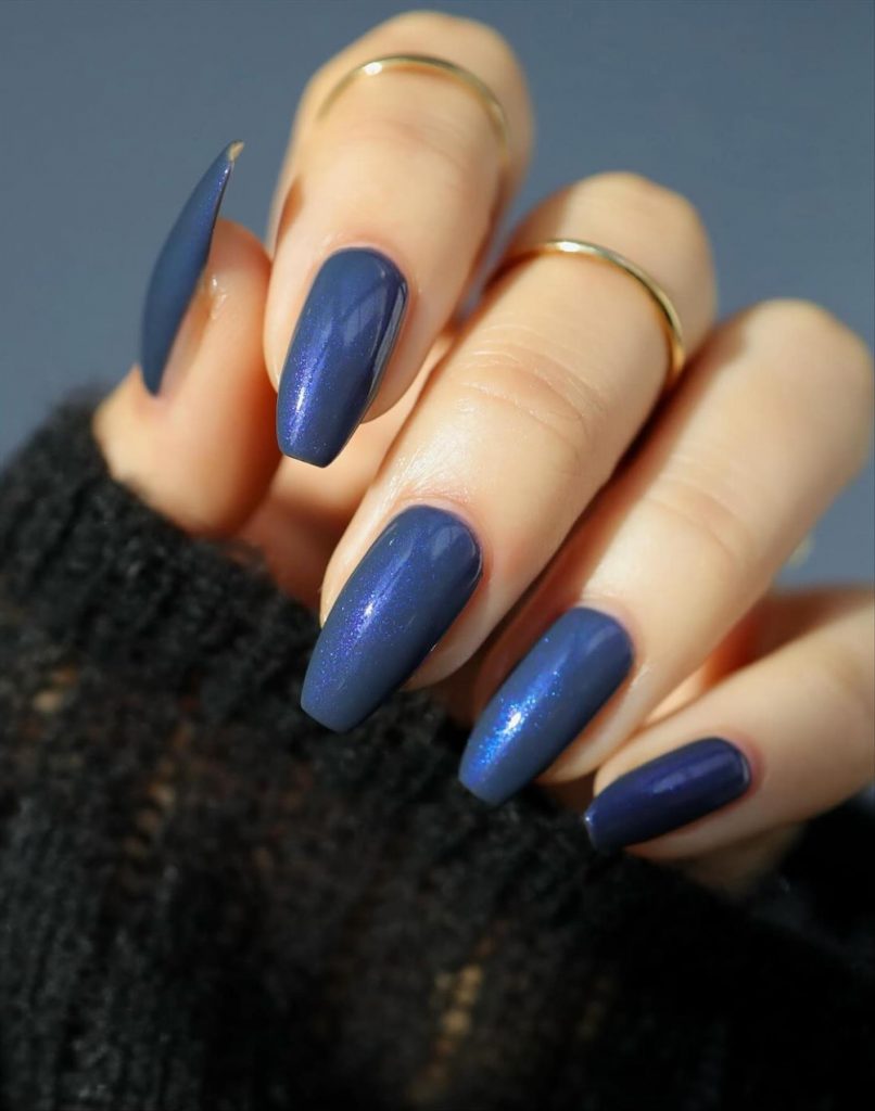 21 Beautiful blue nail designs art you'll love - Mycozylive.com
