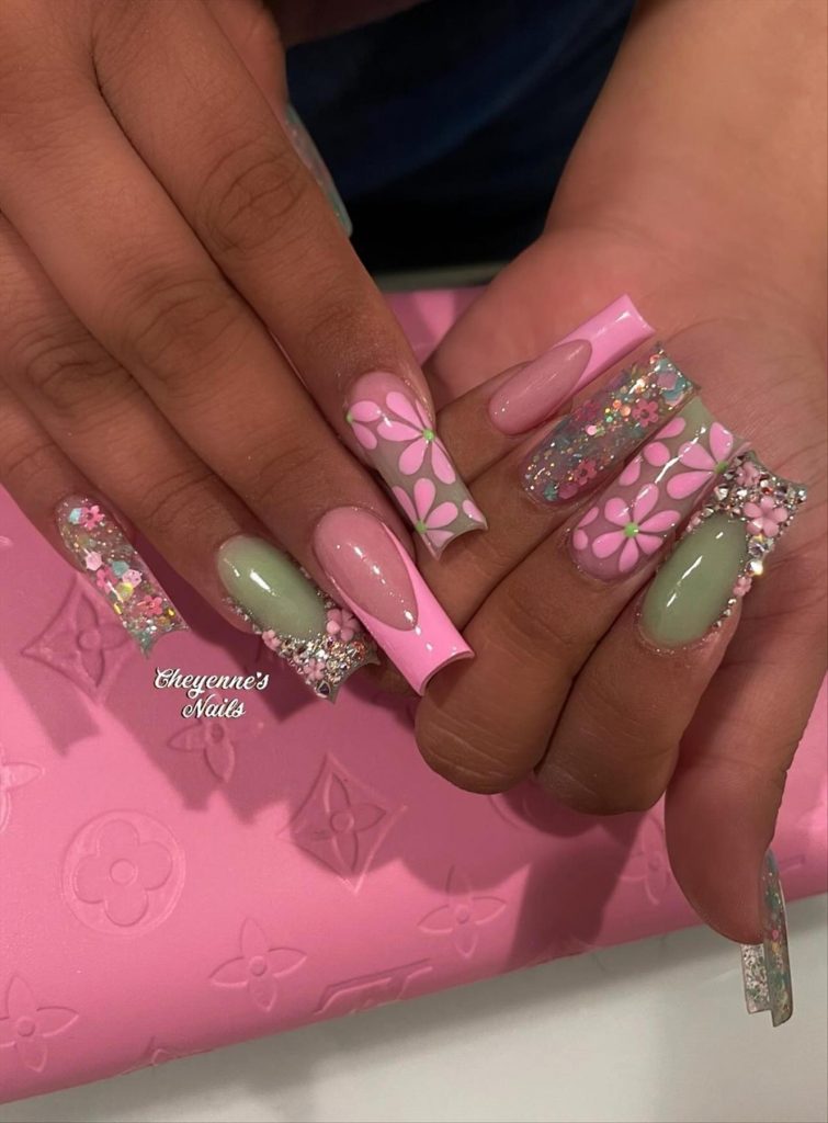 28 Beautiful Spring coffin nails acrylic for 2024 - Mycozylive.com