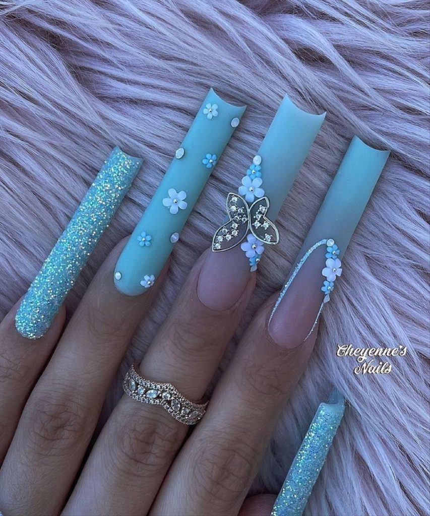 28 Beautiful Spring coffin nails acrylic for 2024 - Mycozylive.com