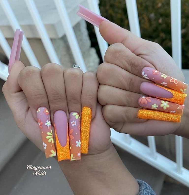 28 Beautiful Spring coffin nails acrylic for 2024 - Mycozylive.com